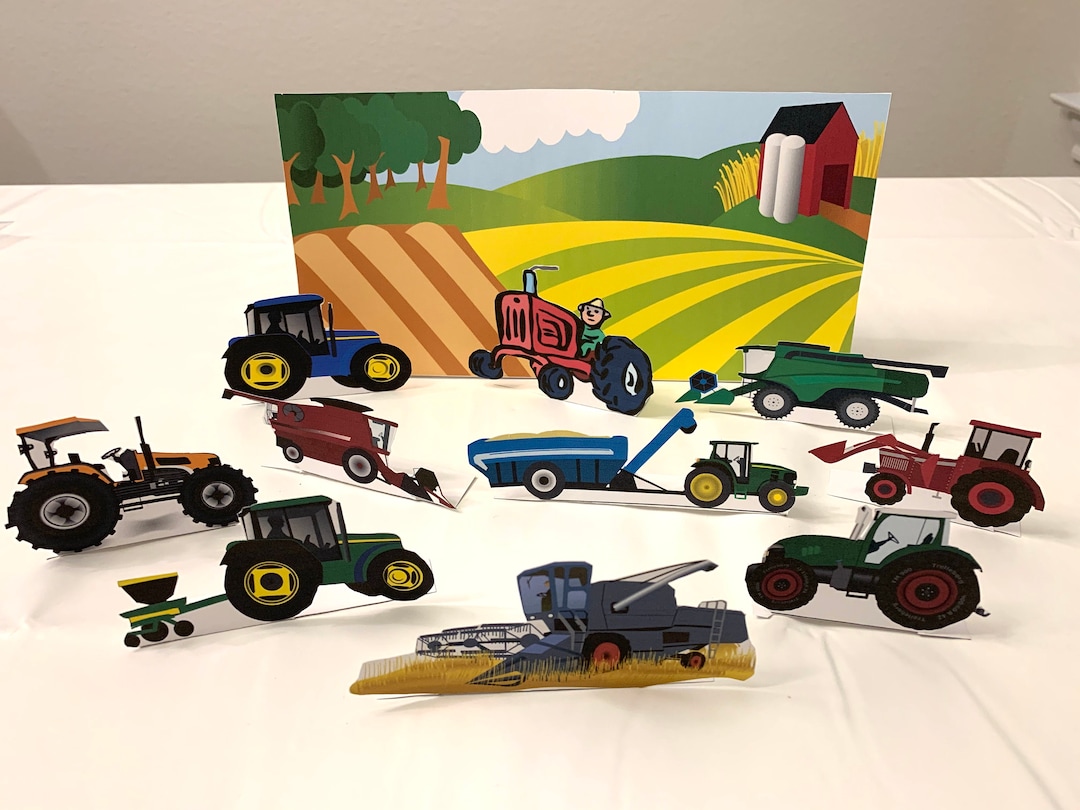 TRACTORS Paper Craft-instant DOWNLOAD-8 1/2 X 11-craft for Kids-10 Cut ...