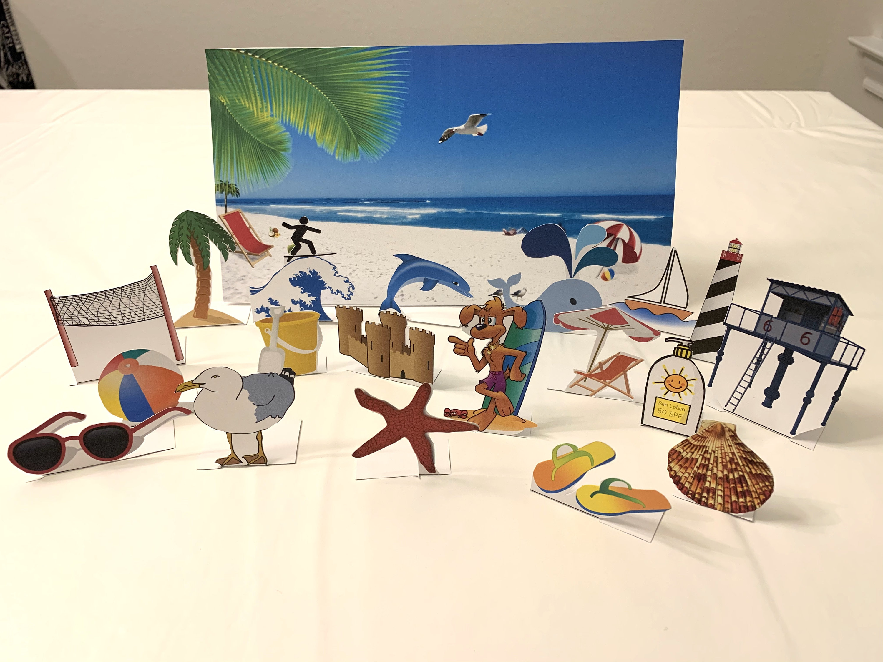 BEACH!- Paper Craft-instant DOWNLOAD-8 1/2 X 11-craft for Kids-19 Cut ...