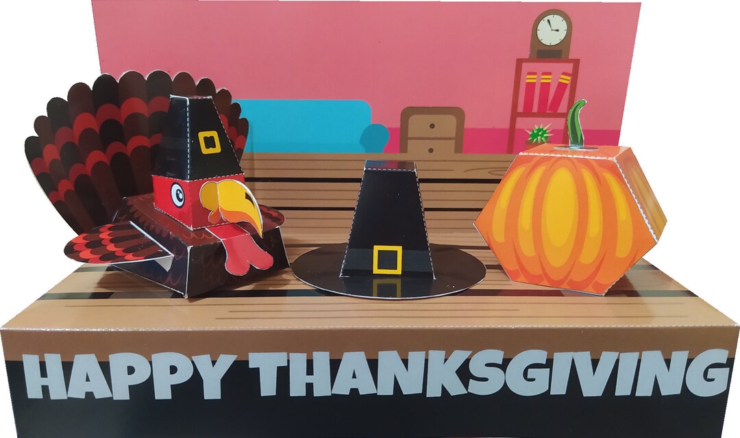 THANKSGIVING DECORATION Diy-3d-instant Download Paper Craft-prints on ...