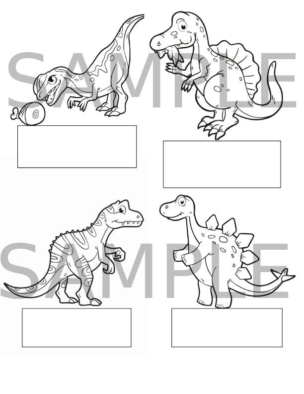 Dinosaurs Coloring Paper Craft-instant DOWNLOAD-8 1/2 X 11-12 Dinosaur ...