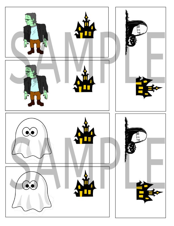 HALLOWEEN MATCH GAME- an Instant Download Paper Craft-prints on Six 8 1 ...