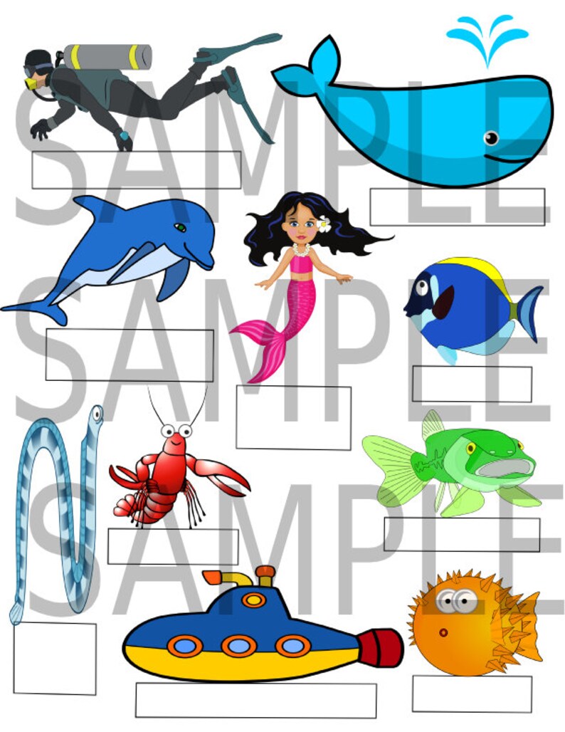 Under the Sea Paper Craft#2-instant DOWNLOAD-8 1/2 X 11-craft for Kids ...