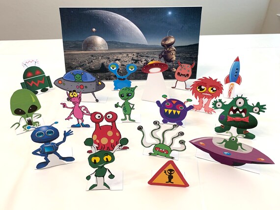 Aliens for Kids Paper Craft-instant DOWNLOAD-8 1/2 X - Etsy