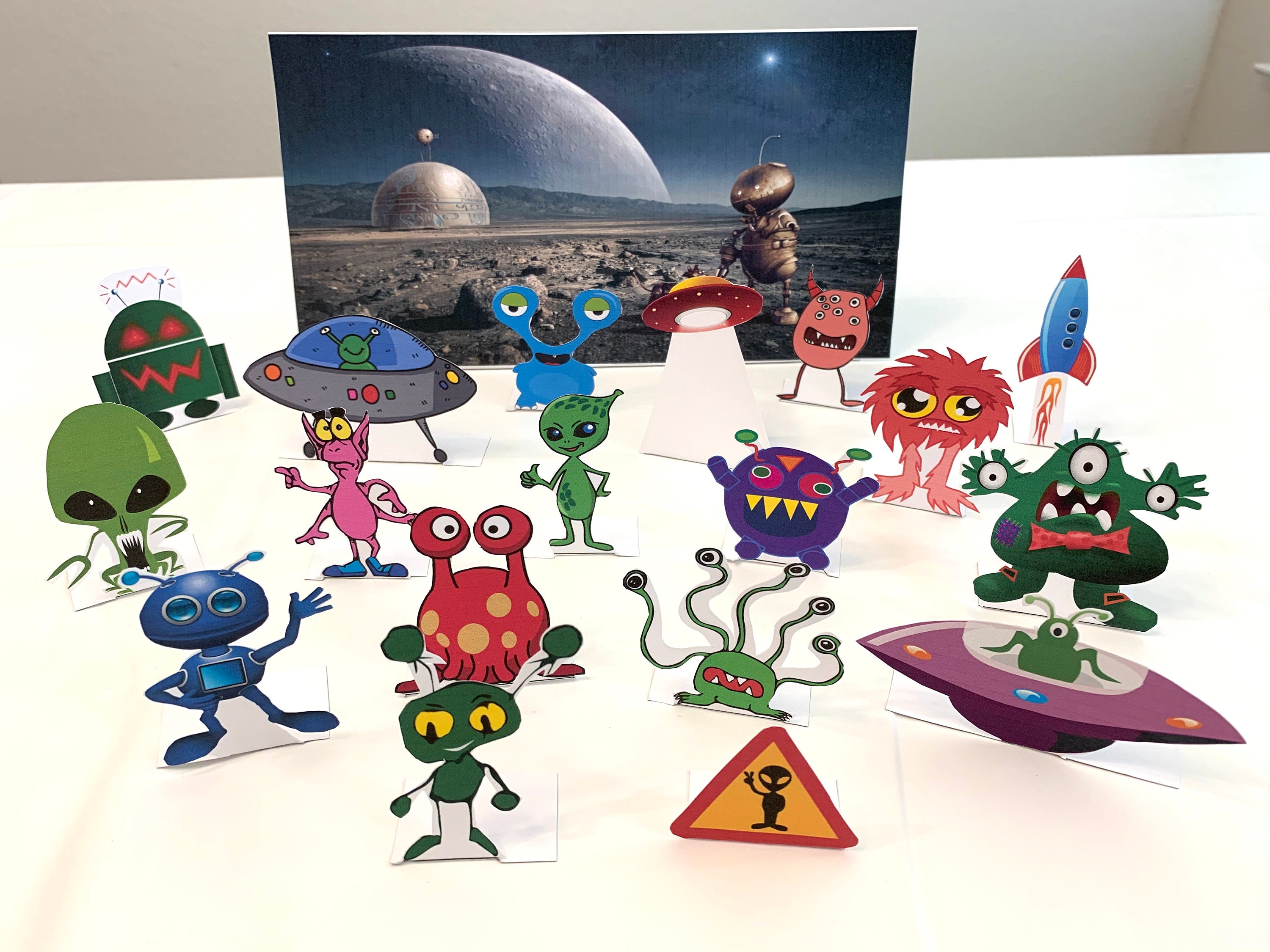 Aliens (for Kids) Paper Craft-instant DOWNLOAD-8 1/2 X 11-craft for ...