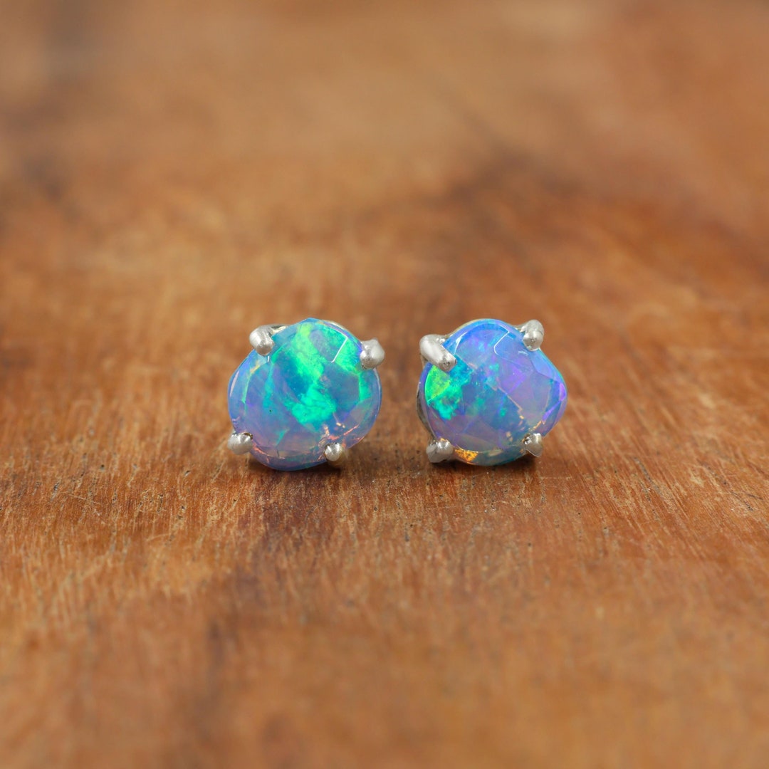 Natural Fire Opal Stud Earrings for Women, Statement Earrings, Vintage ...