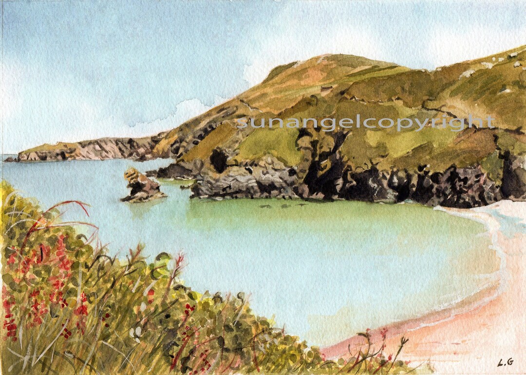 Welsh Original Art and Art Print. Llangrannog Painting in Wales ...