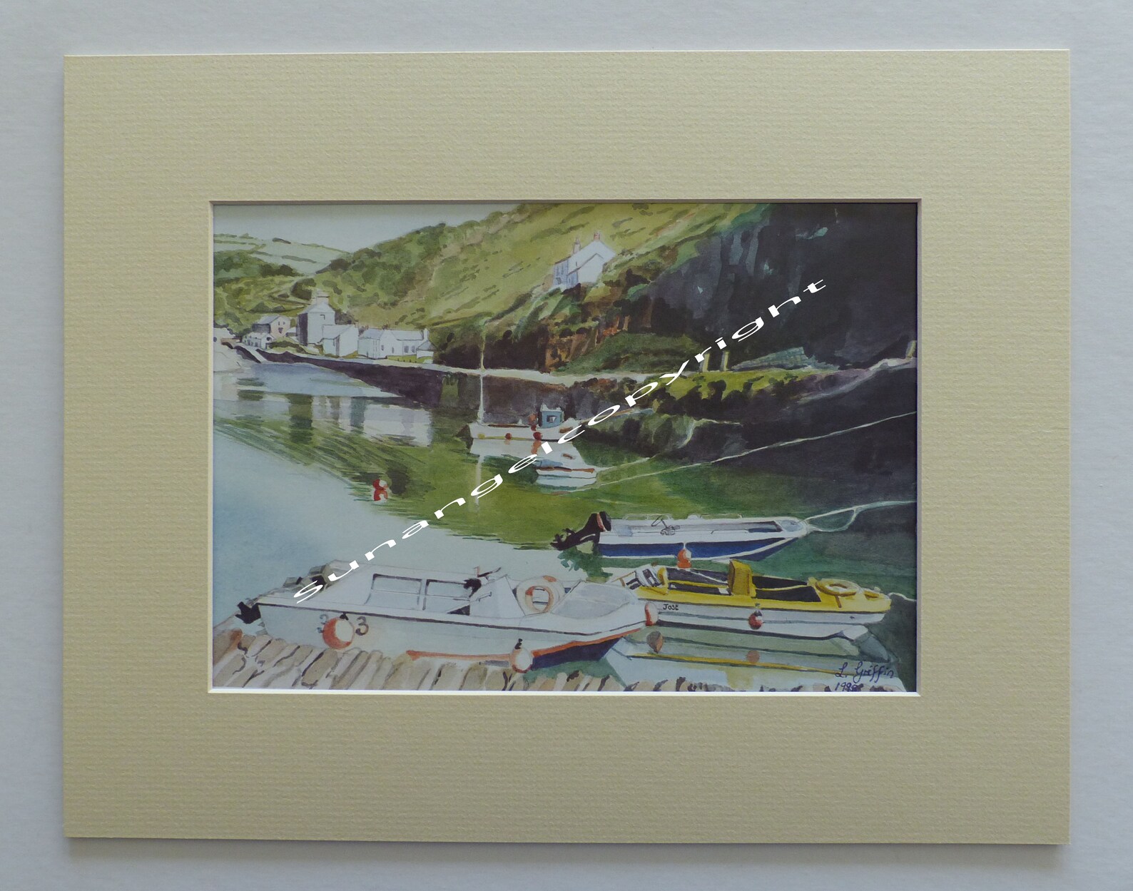 A Cornish Art Print. Boats Moored at Boscastle Harbour in Cornwall Ltd ...