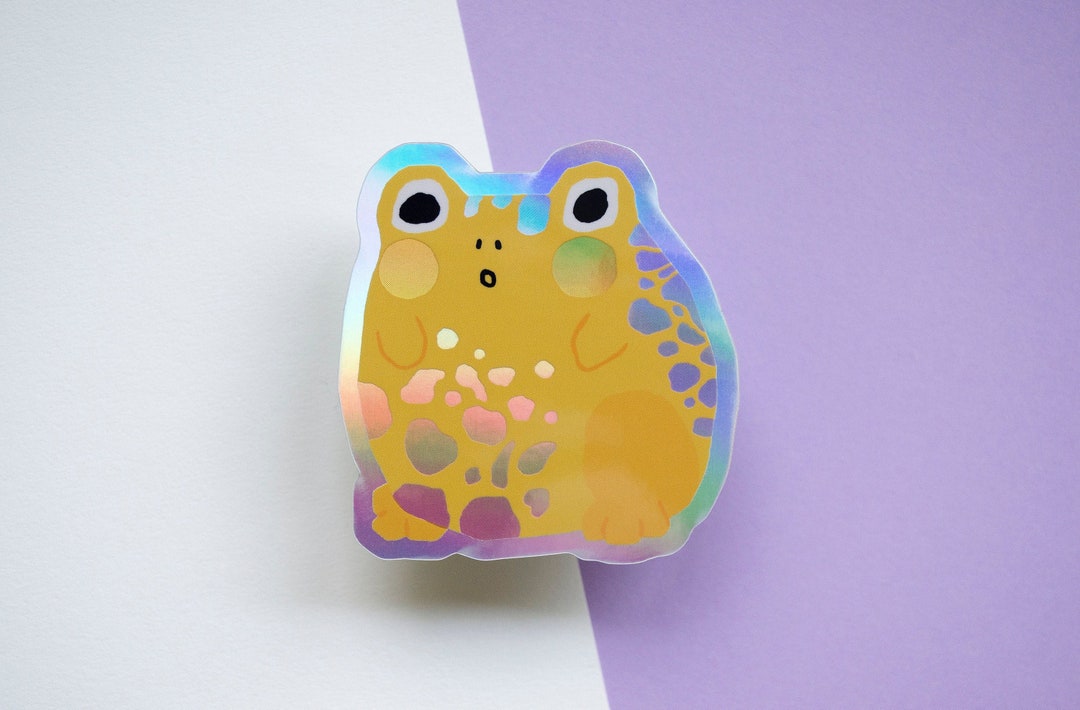 Chonky Frog Holographic Sticker - Etsy