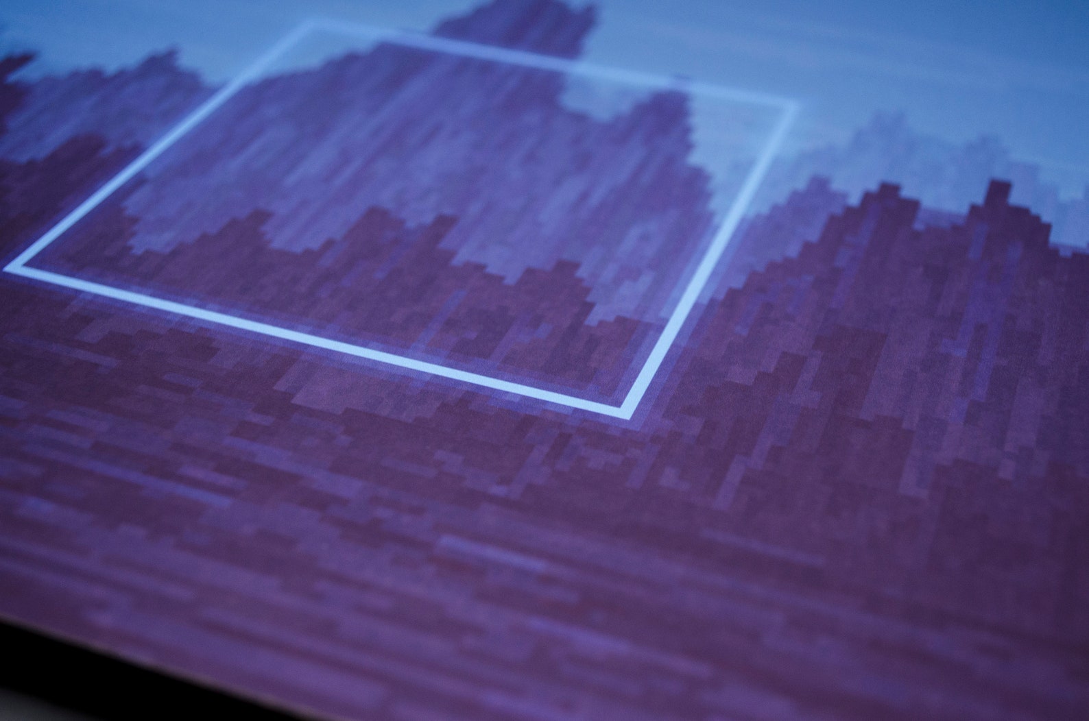 Neon Square Pixel Art Square Art Print - Etsy