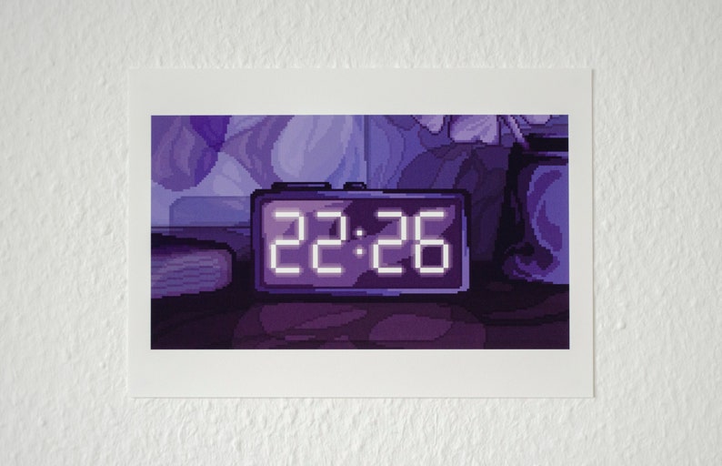 Time Pixel Art Din A4 Art Print - Etsy Australia