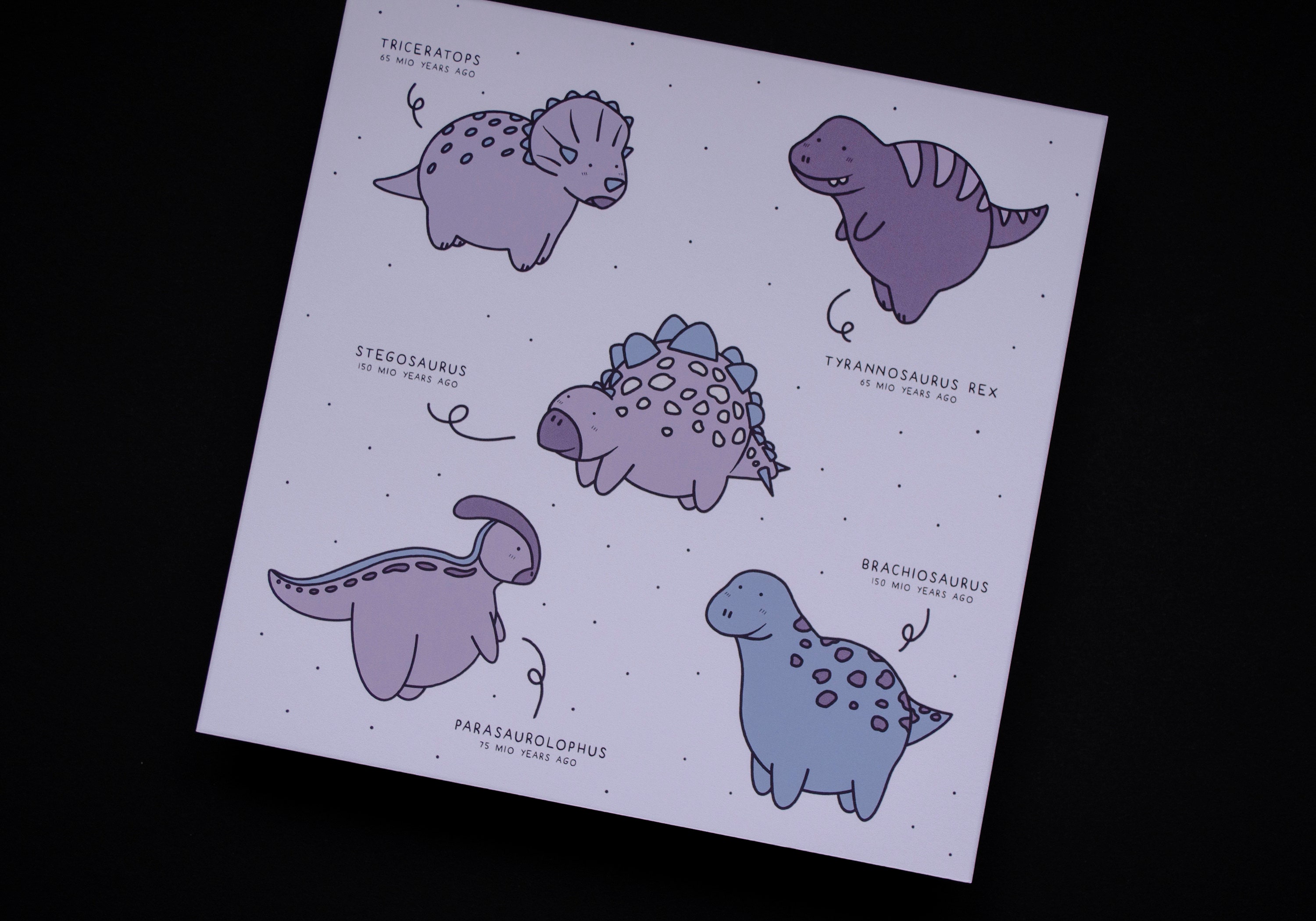 Chonky Dinosaurs Square Art Print - Etsy