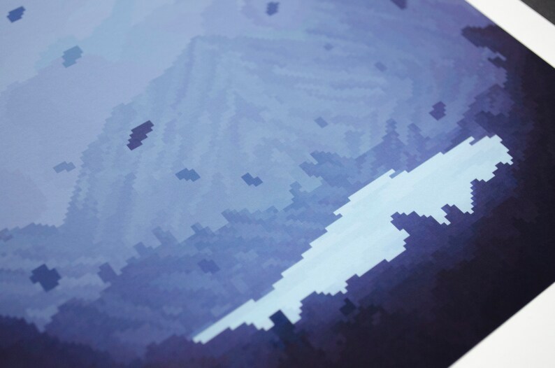 Pixel Art Landscape nachtland Din A4 Art Print - Etsy