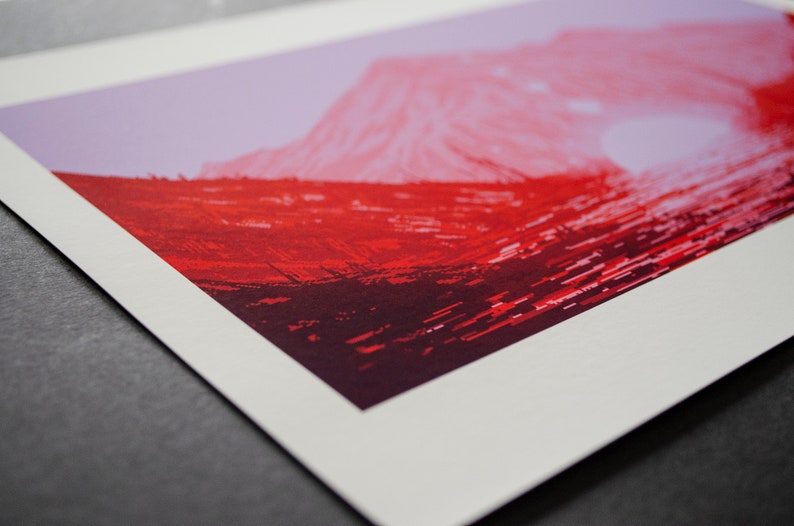 Red Pixel Art Landscape Din A4 Art Print - Etsy