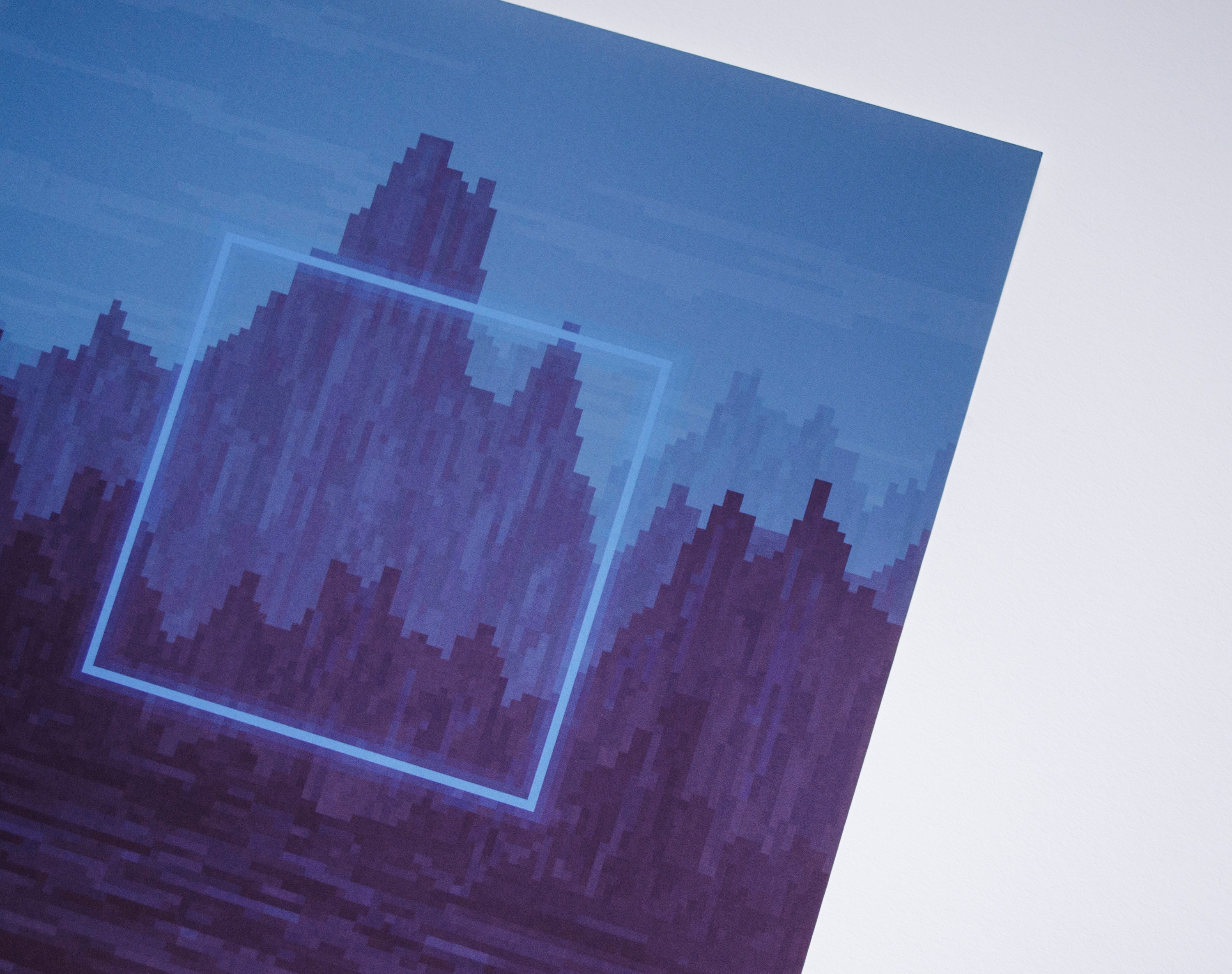 Neon Square Pixel Art Square Art Print - Etsy