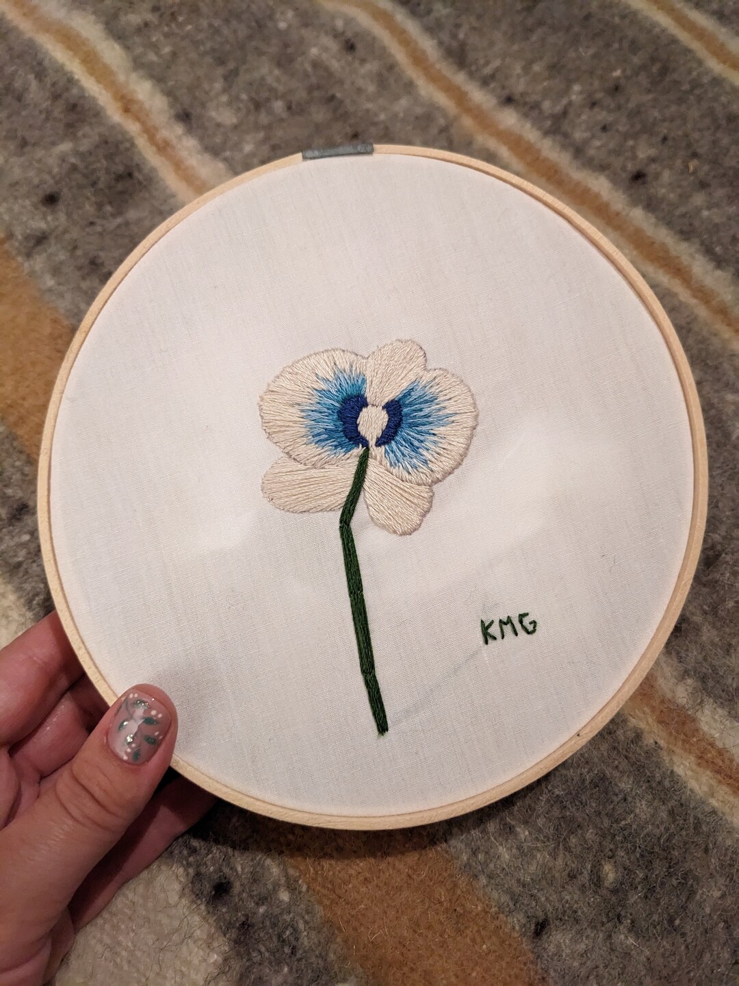 Custom Hand Embroidery Orchid Made to Order Embroidered Flower Hand ...