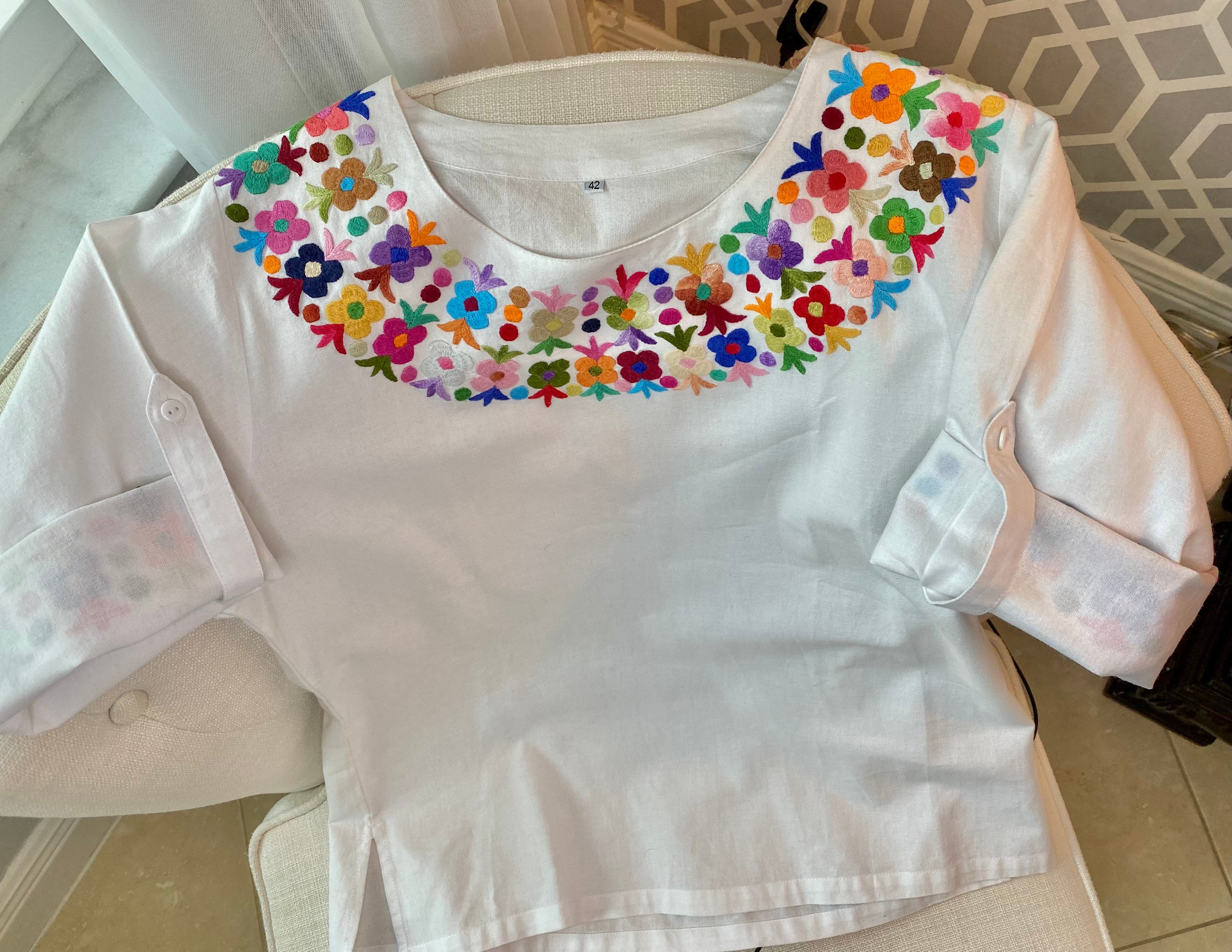 Zuleta Embroidered Blouse. Made in Ecuador 100% Cotton - Etsy