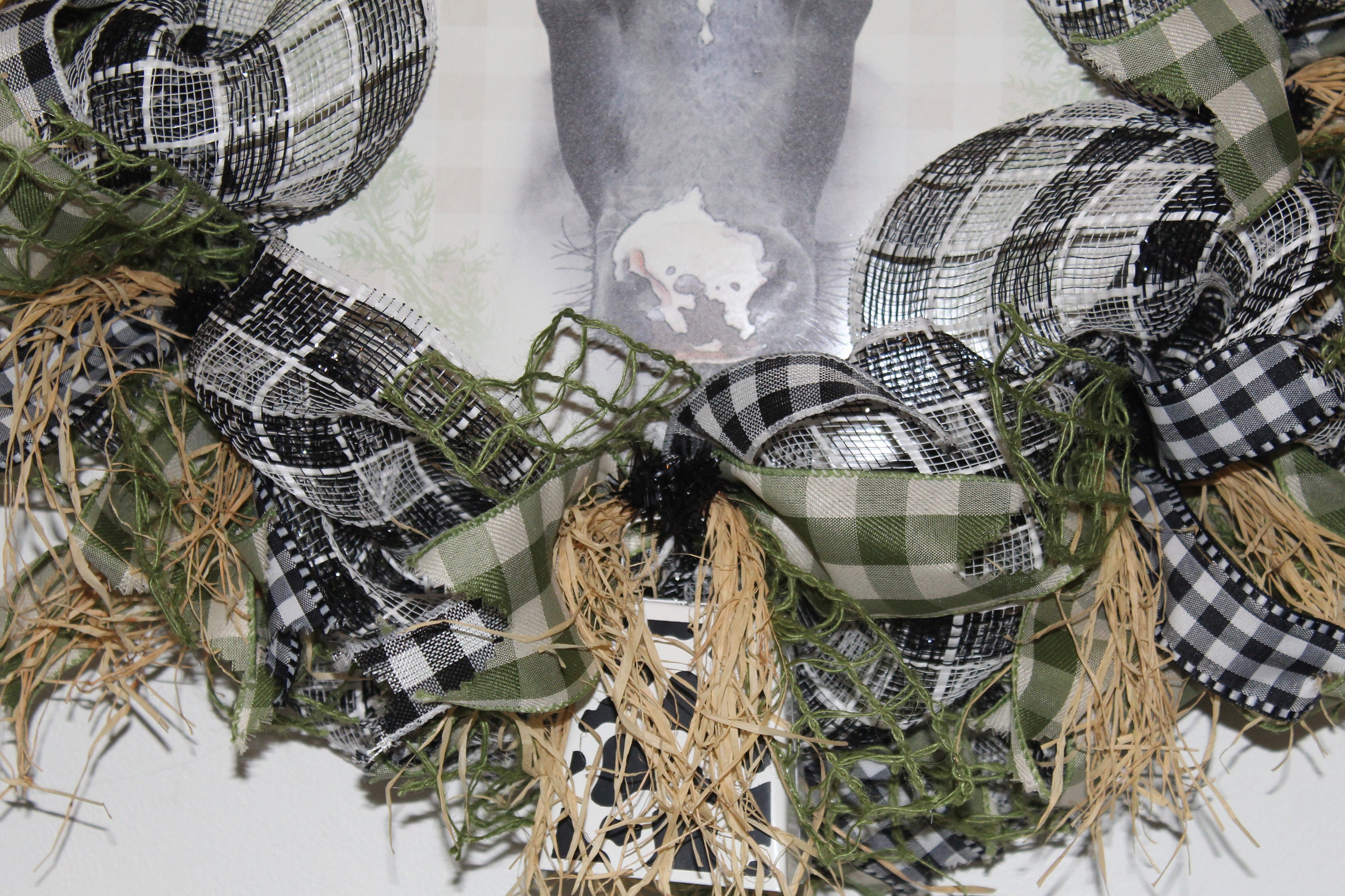 Cow Face Deco Mesh Wreath for Your Any Door or Wall in Your Home for ...