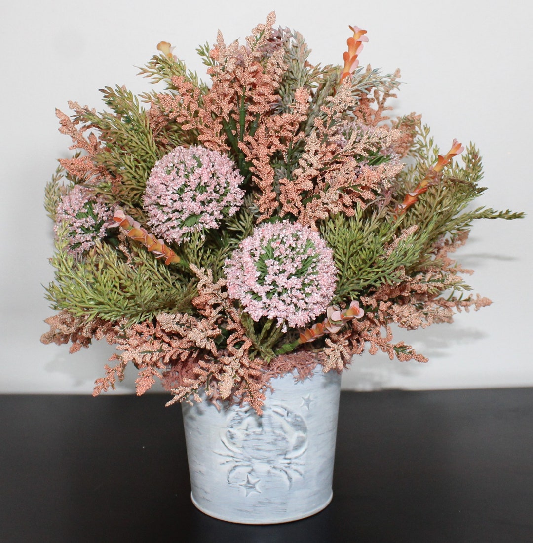 Beachy Crab Tin Pot Centerpiece Arrangement for Your Coastal Beach ...