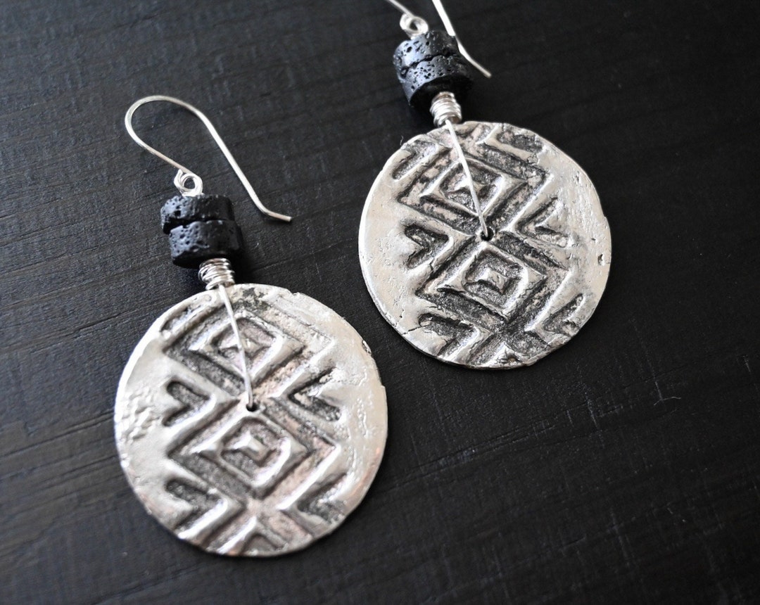 Fine Silver Earrings Natural Stone Earrings Pure Silver - Etsy