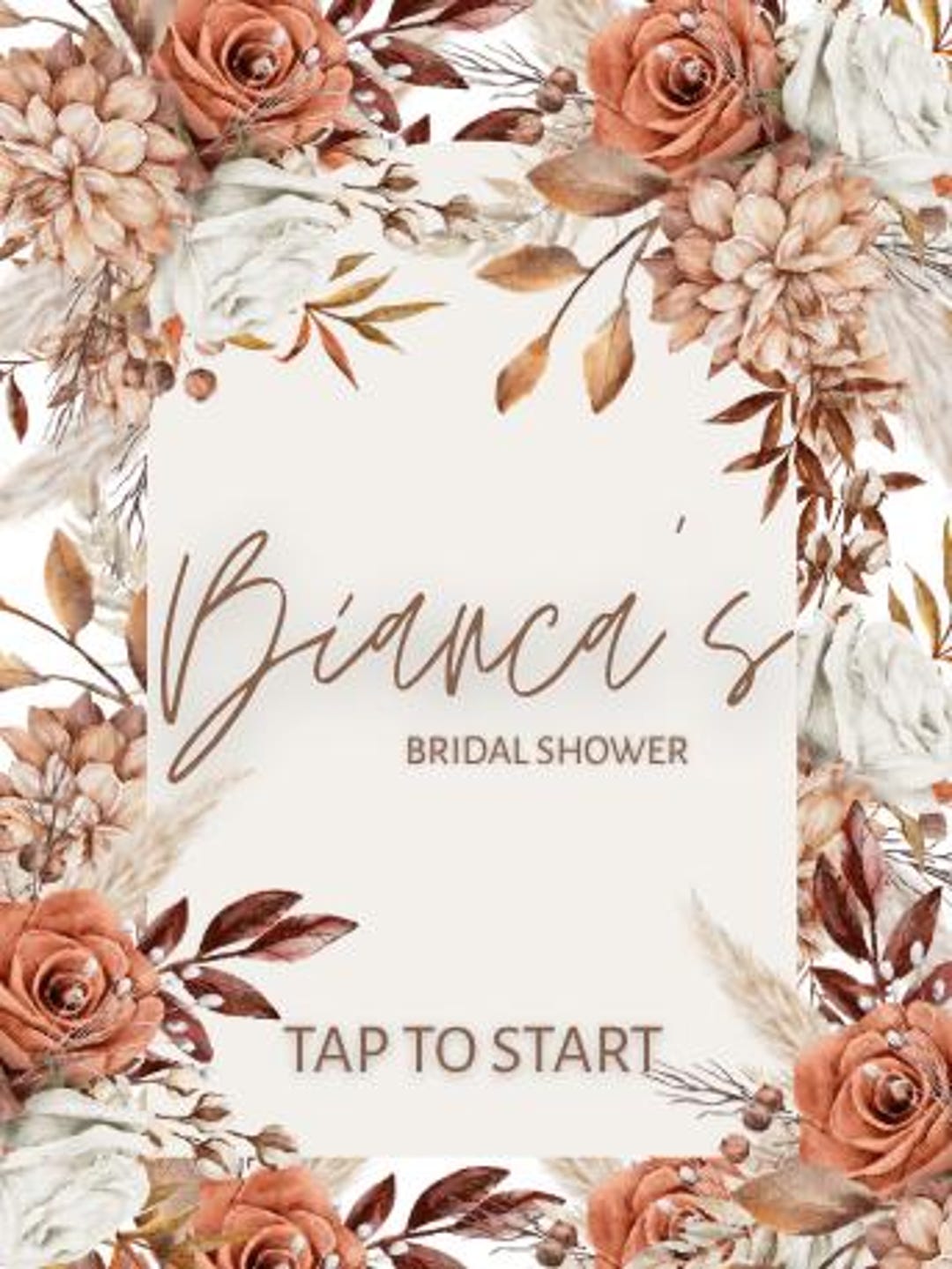 Rustic Floral Tap to Start Photo Booth Screen - Etsy