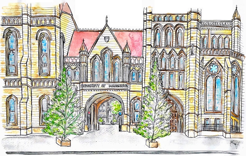 University of Manchester - Graduation Gift - Manchester Artwork Print ...