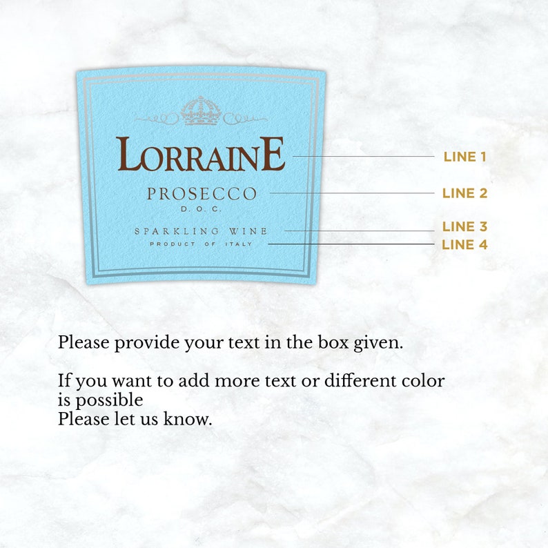 Personalized Custom Prosecco Champagne Label for Gift, Birthday ...