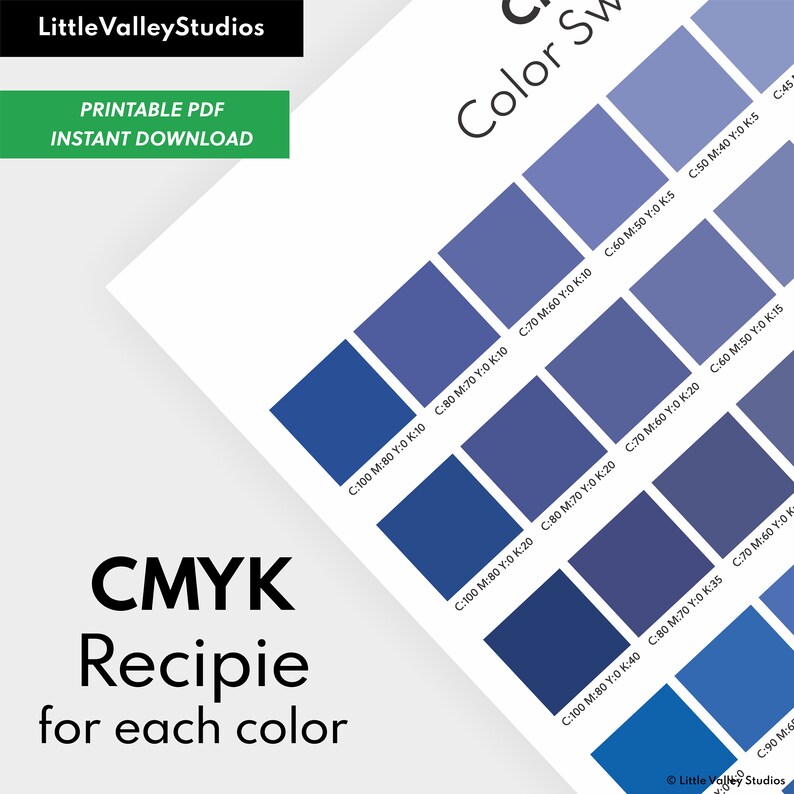 CMYK Color Chart | 3000+ Colors Swatches With CMYK Recipe | 18 Rich ...