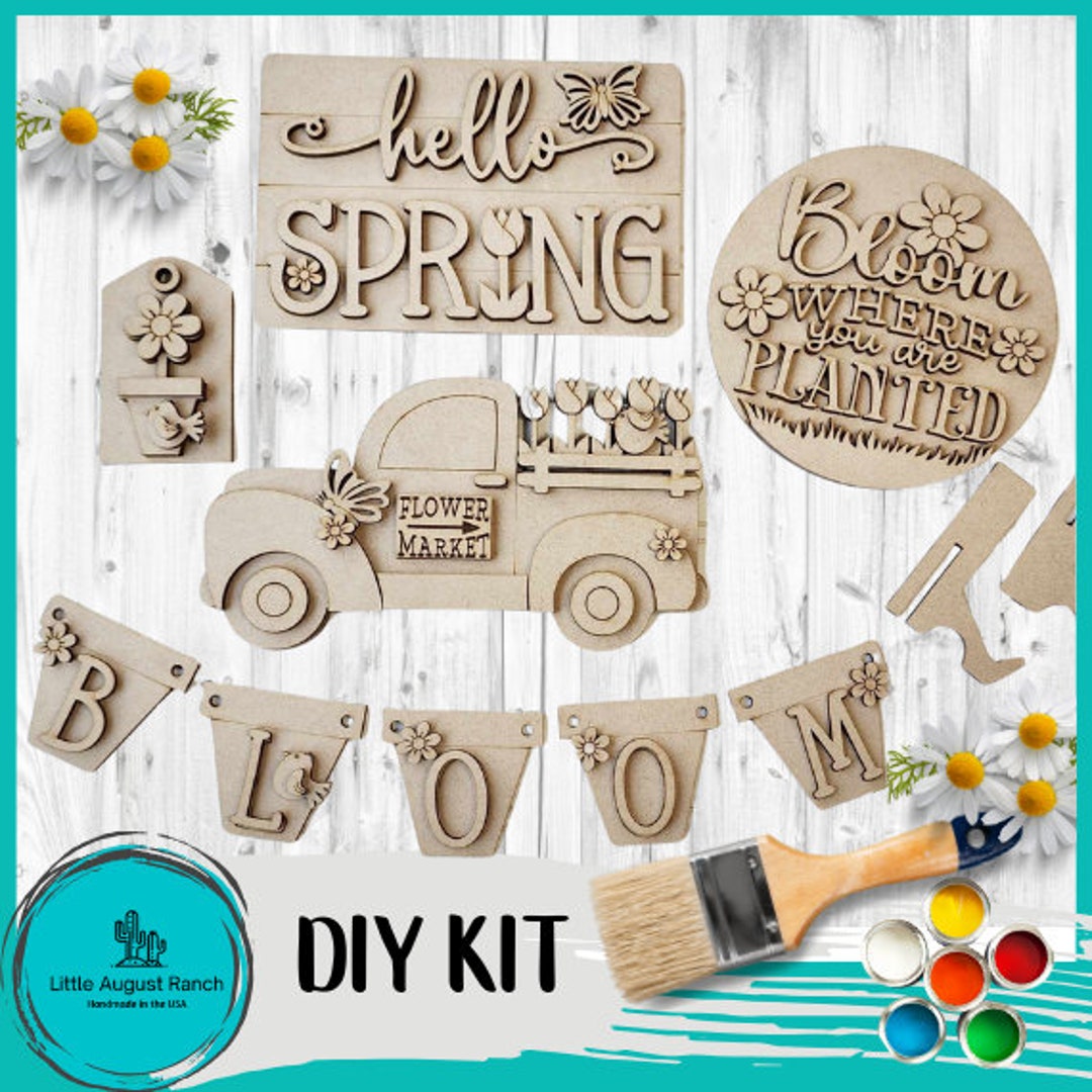 Hello Spring Tiered Tray Set - DIY Wood Blanks for Painting and ...