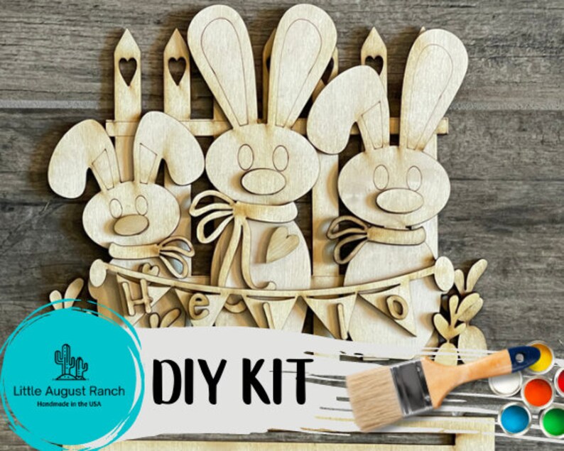DIY Easter Decor Bunny Shelf Sitter Decor-easter Paint Kit - Etsy