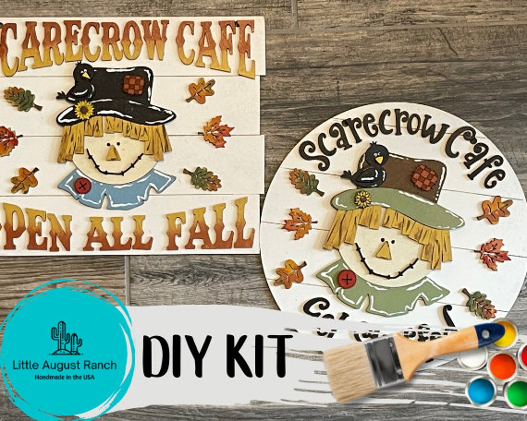 Scarecrow Door Hanger DIY Fall Kit - Paint It Yourself Fall Kit for ...