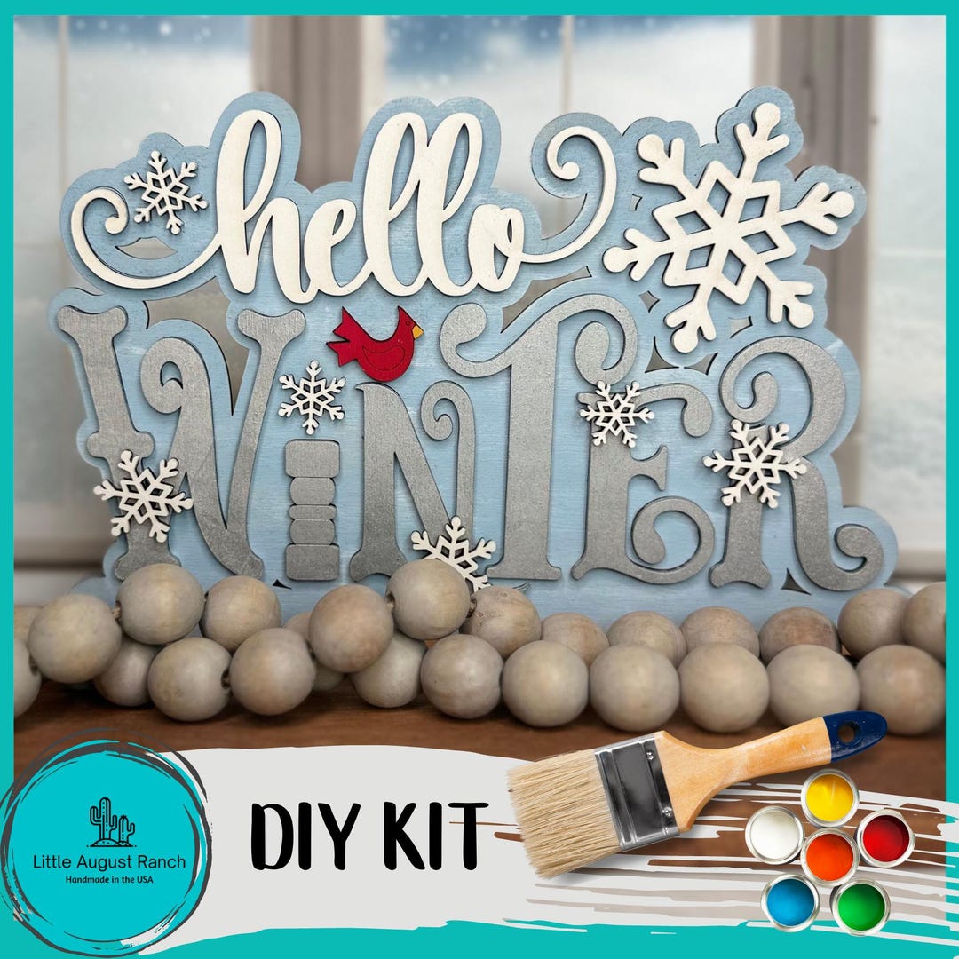 Winter Word Shelf Sitter - DIY Wood Blank Paint and Craft Kit - Etsy