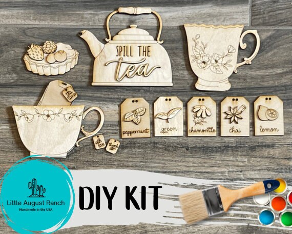 Tea Tiered Tray Decor Bundle DIY Teapot DIY Spill the Tea - Etsy
