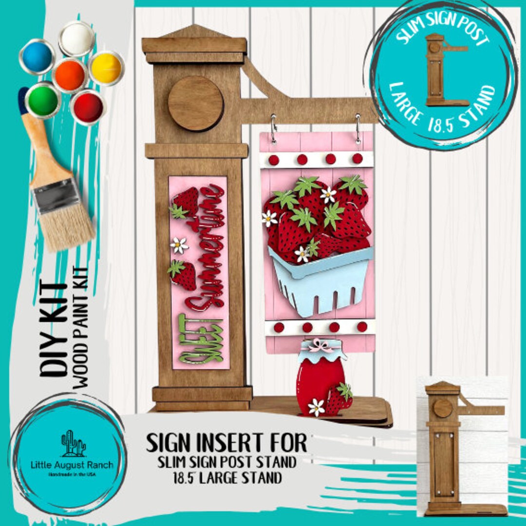 Strawberry Add-on for Slim Sign Post Holder- DIY Wood Blanks for ...