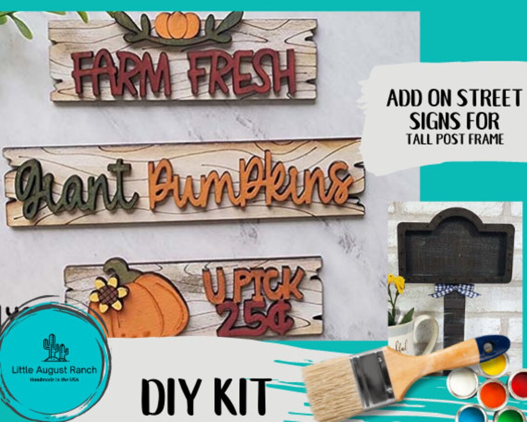 Giant Pumpkin DIY Wood Sign - Add on Street Signs - Wood Kit - Etsy