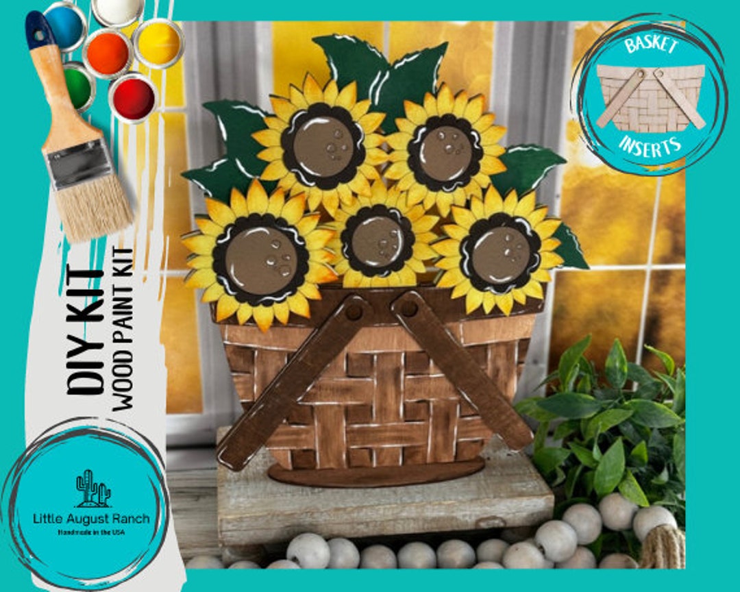 DIY Sunflower Basket Insert for Interchangeable Basket Decor - Wood Blank for Painting - Inserts ...