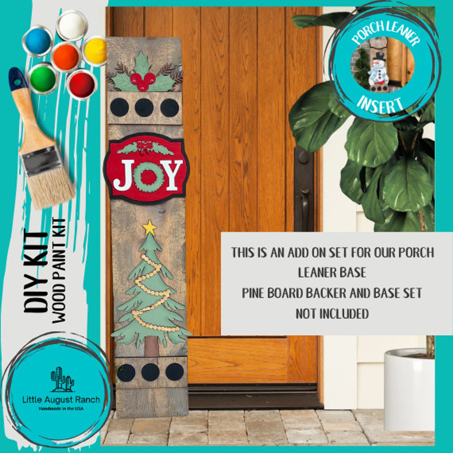 Joy Christmas Add on Kit for Porch Leaner Toppers DIY Kit - Wood Blanks ...