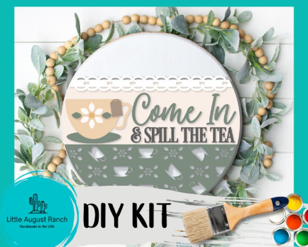 Spill the Teadoor Hanger DIY Kit - Spring Paint Kit Wall Hanging ...