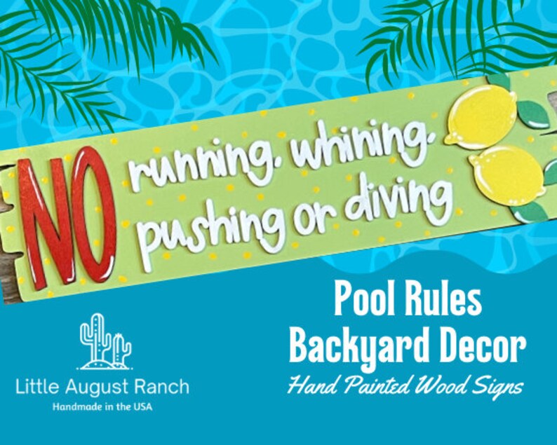 Tiki Sign NO Running Whining Pushing or Diving Build - Etsy