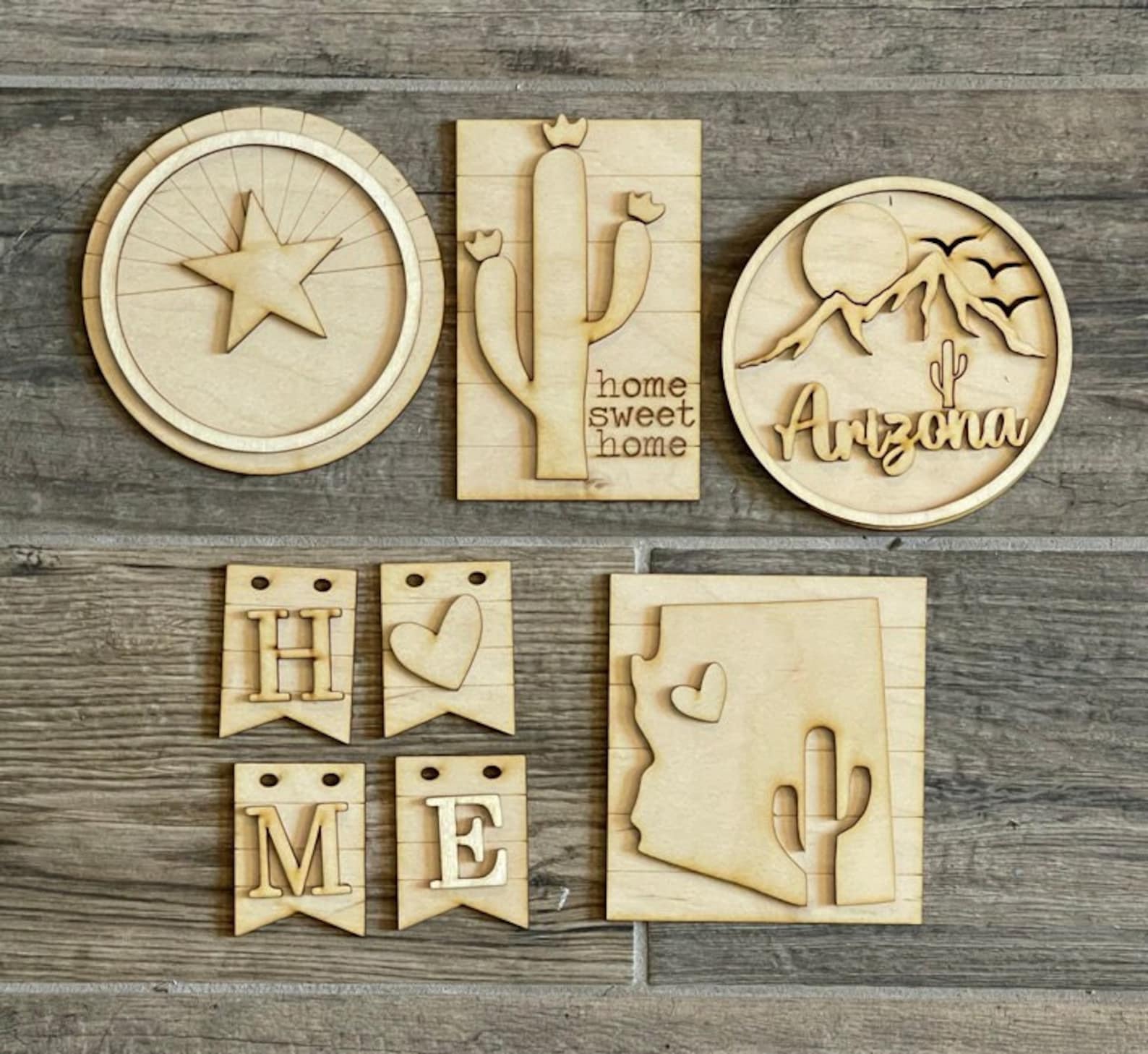 Arizona Tiered Tray Decor Bundle DIY - State Decor - Arizona State Flag ...