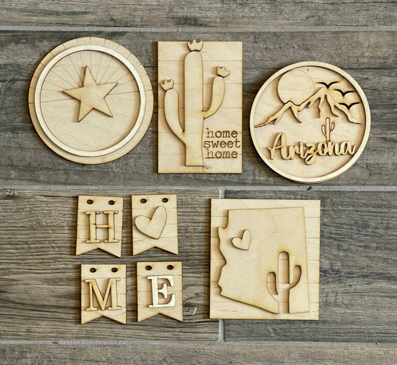 Arizona Tiered Tray Decor Bundle DIY - State Decor - Arizona State Flag ...
