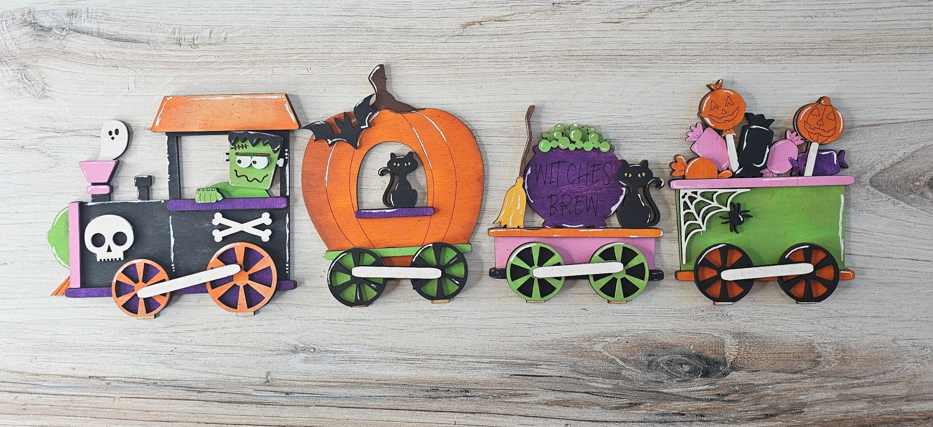 Halloween Train Set - Wood Blanks for Crafting and Painting - Etsy