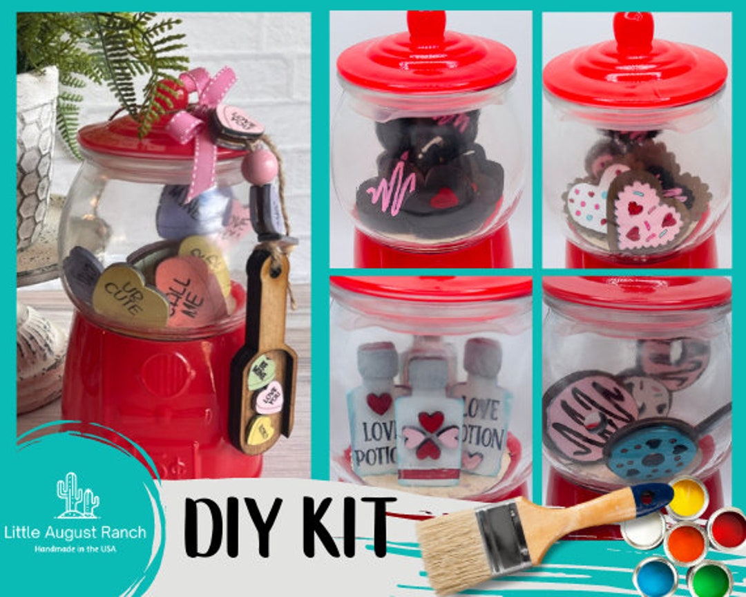 Valentine Gumball Machine Filler DIY Gumball Filler Craft Kit Wood ...