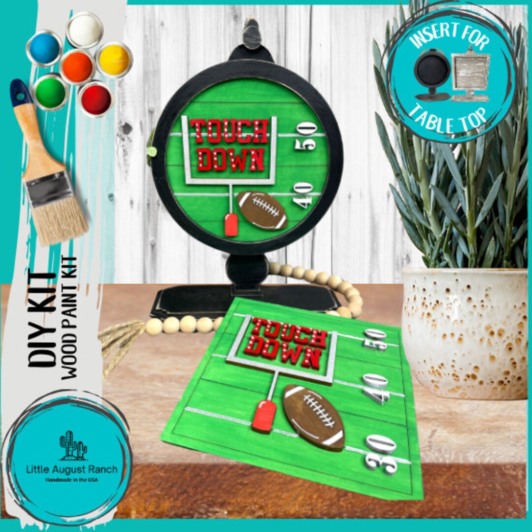 Football DIY Tabletop Round/square Sign Holder - Wood Blanks for ...