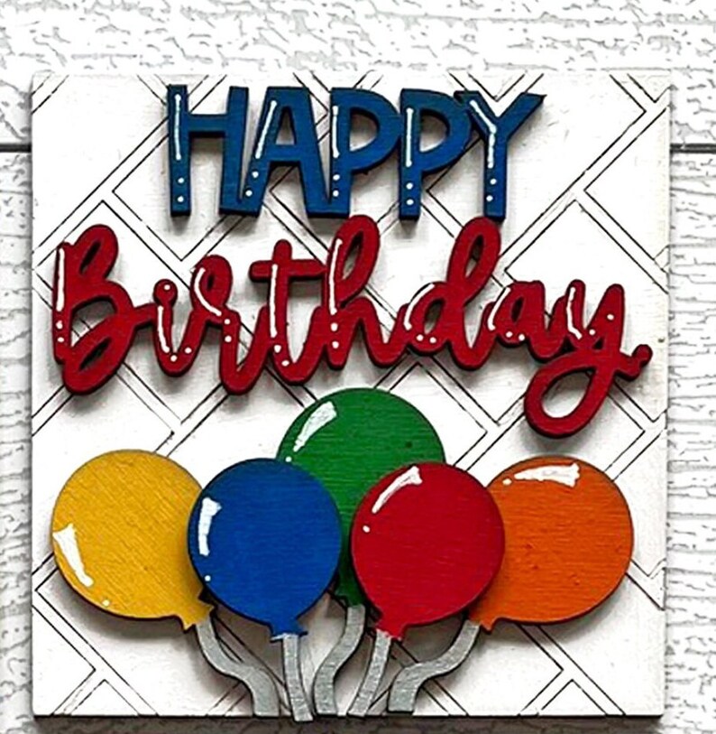 Birthday Square DIY Tiles for 4.5" Frame - Wood Blanks to Paint and ...