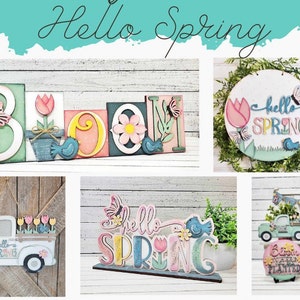 Hello Spring Sign Word Block - DIY Wood Blanks for Painting and ...