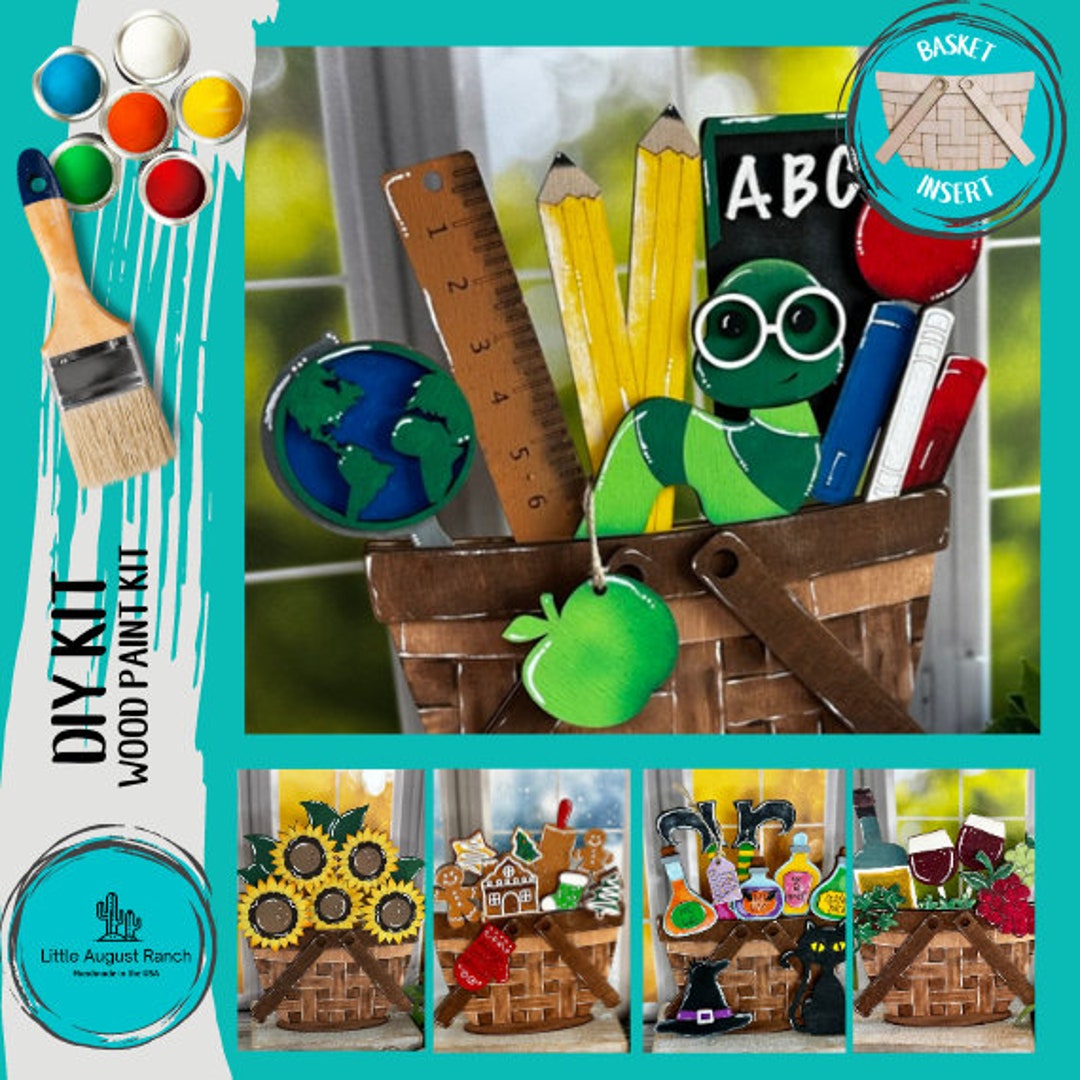 DIY School Teacher Insert for Interchangeable Basket Decor - Wood Blank ...