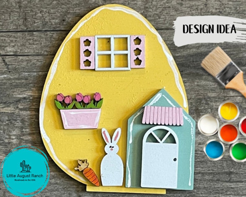 DIY Easter Standing Houses - Peter Cottontail Village - Easter Wood ...