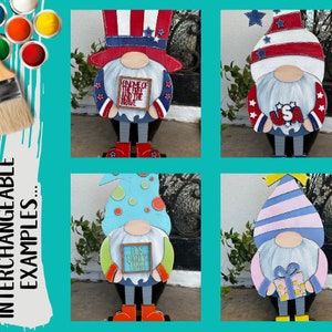 Extra Tall Freestanding Wood Gnome BASE Set Interchangeable Gnomes DIY ...