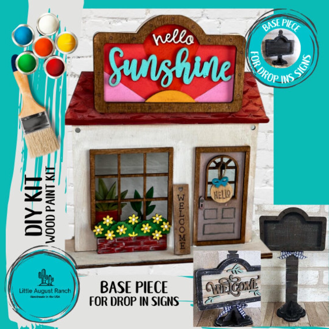 DIY House Sign Holder Interchangeable Base for Drop in Signs - Tiered ...