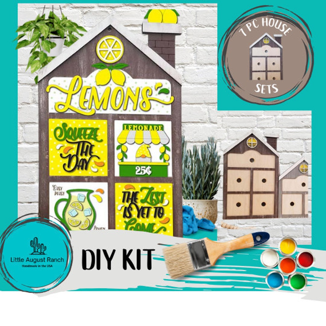 Lemon Inserts for House Frames Interchangeable 7 Piece Wood Squares ...